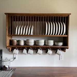 Shaker Peg Kitchen Window Plate Rack Shelf Wood Dish Cabinet - Etsy