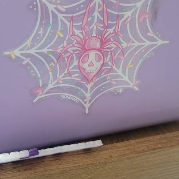 Sprinkle Spider Sticker - Kawaii Art - Pink Arachnid - Spooky and Cute ...