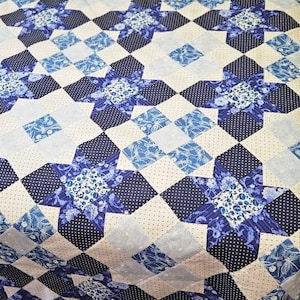 4 Sizes Sweet Caroline Quilt Pattern PRINTED, Throw Twin Queen King ...