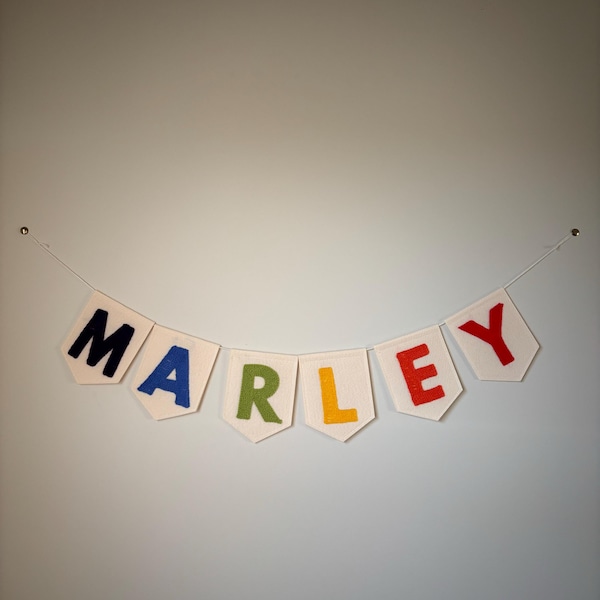 Pastel Rainbow Name Bunting Personalised Nursery Bunting Custom Name ...