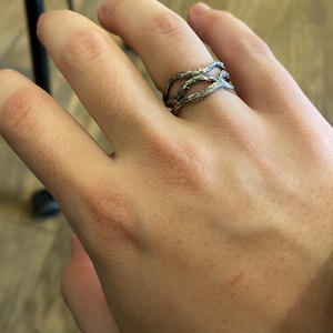 Honeycomb Silver Wedding Band Set Hexagons as Beehive Pattern - Etsy