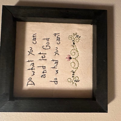 Because Primitive Stitchery Framed Print - Etsy