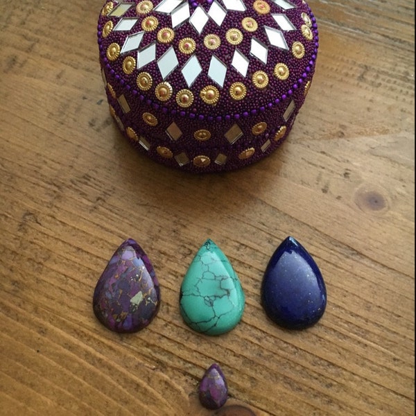 Purple Copper Mohave Turquoise Pear Shape Gemstone AAA All Mm Size ...