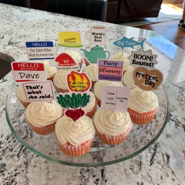 The Office Inspired Cupcake Toppers (set of 15) - Etsy