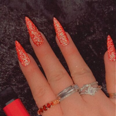 Natural Garnet Ring Rose Gold Plated Sterling Silver Red 5-gemstone ...