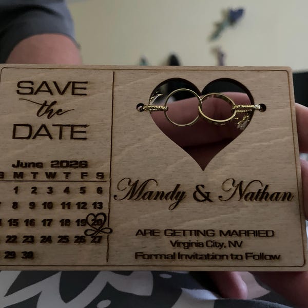 Save the Date Magnet Cards | Modern Rustic Wooden Wedding Invitation ...