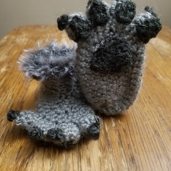 Crochet Pattern 074 - Wolf Paw Baby Booties - 5 Sizes - Etsy