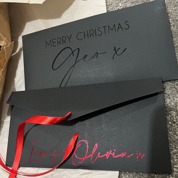 Personalised Gift Envelope With Ribbon, Voucher Envelope, Christmas ...