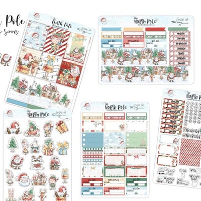 Santa Claus Digital Papers, Christmas Elf and Reindeer Seamless ...