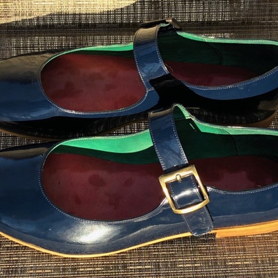 Red Mary Janes Patent Mary Janes Mid Heel Red Strap Shoes Round Toe ...