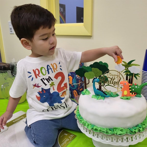 Personalized Dinosaur Birthday Boy Shirt: Custom Dino Party Tee - Etsy