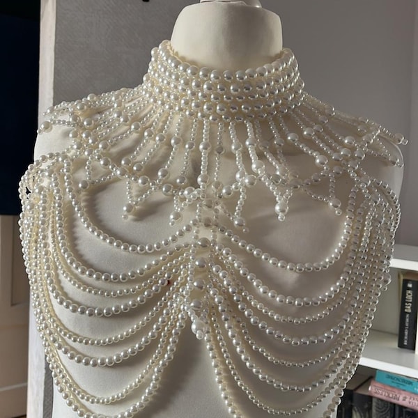 Pearl Body Chain Fashion Pearl Shoulder Necklace Women's, Party ...