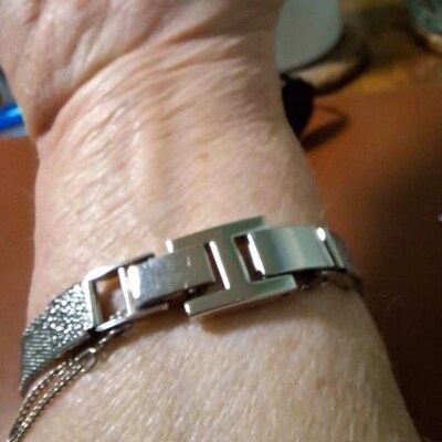 Silver Stainless Steel Wrist Watch Band Bracelet Extender With Fold ...