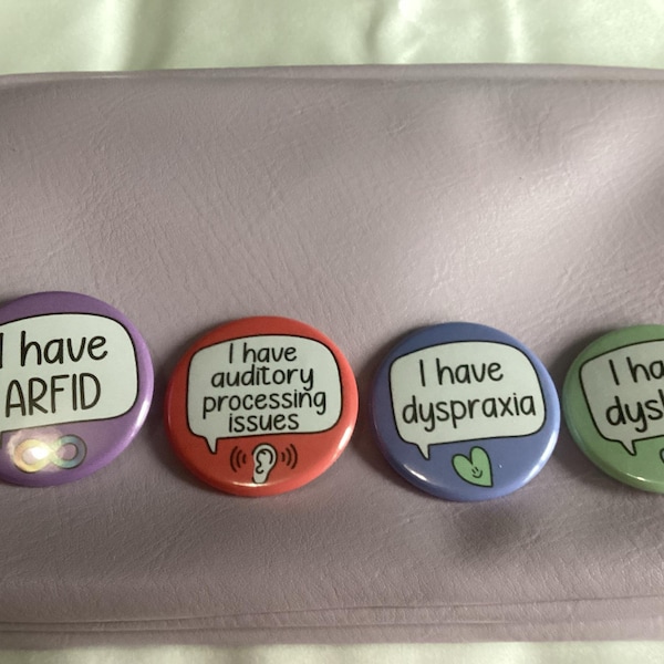 I Have Auditory Processing Issues Badge Pin | Processing Disorder Badge ...
