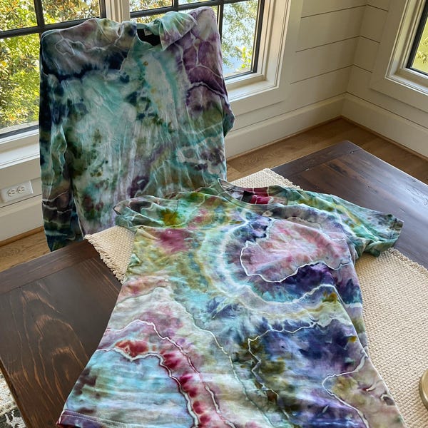 Colorful Geodes Tie Dye T Shirt - Handmade & Customizable - Unique ...