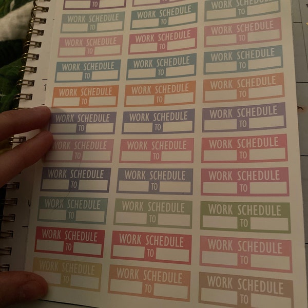 WORK SCHEDULE Stickers - Pastels. Planner Stickers. Calendar Stickers ...