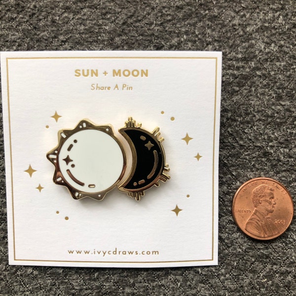 Sun and Moon Enamel Pin Set - Etsy