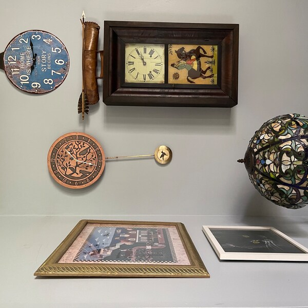 Large Brass Pendulum Wall Clock With Hares * Country Celtic Pagan ...