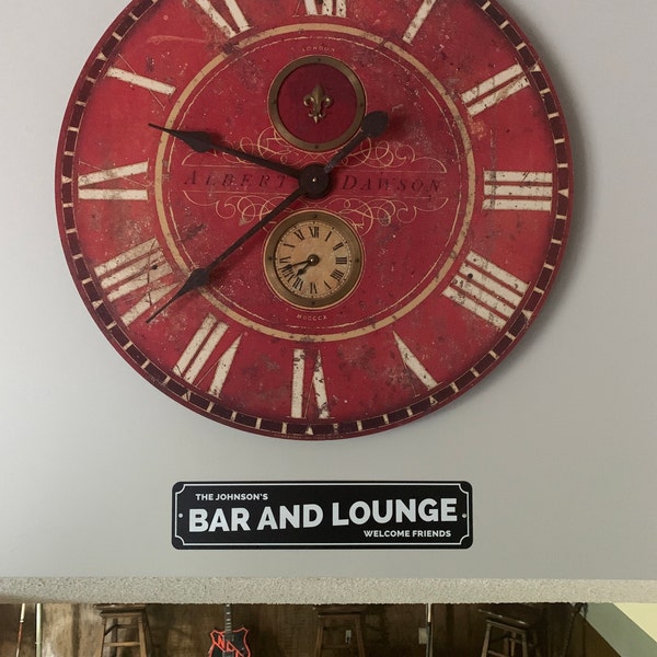 Bar & Lounge Sign, Personalized Welcome Friends Sign, Family Name Sign ...