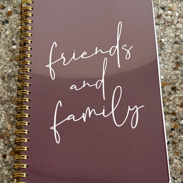 Minimalist Address Book With Personalized Cover and Gold Spiral Binding ...