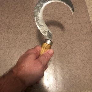 Large Sickle for Harvesting and Clearing Overgrowth. Hand Forged Garden ...