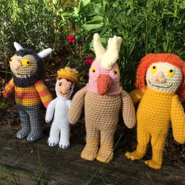 PATTERN Pdfs PATTERNS Wild Things Are Wild Set of Four Crochet Doll ...