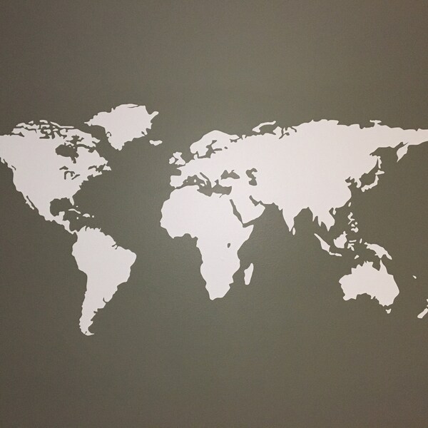 World Map Wall Decal - Map of the World - Removable Map Wall Decal ...