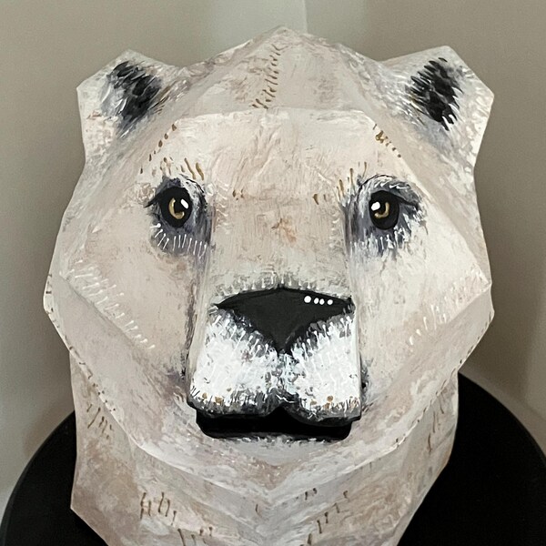 Geometric Papercraft Sabertooth Cat, Low Poly Animal Sabertooth, PDF ...