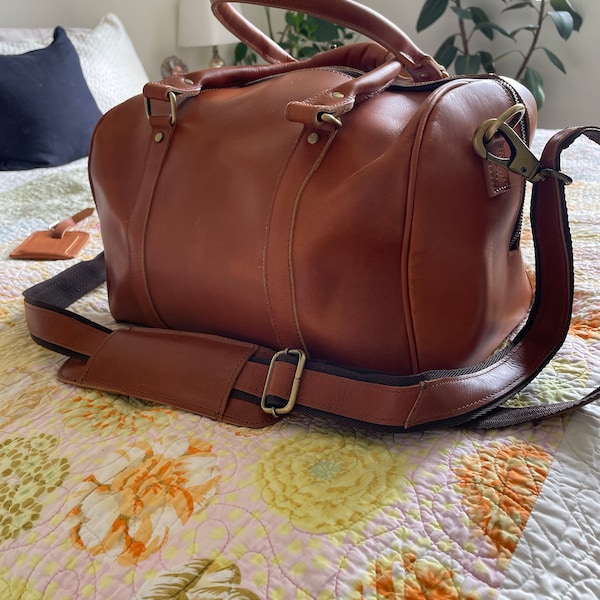 Fathers Day Gift for Dad, Leather Duffle Bag, Large Travel Bag, Mens ...