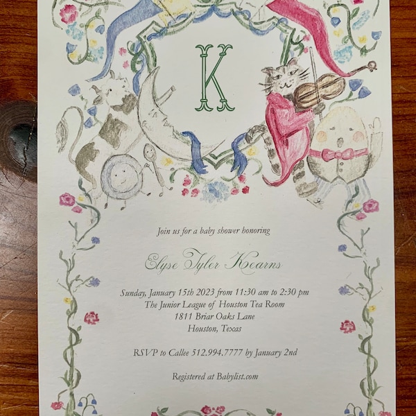 Baby Birth Announcement - Girls Pink White Crest - by Kate Chambers ...