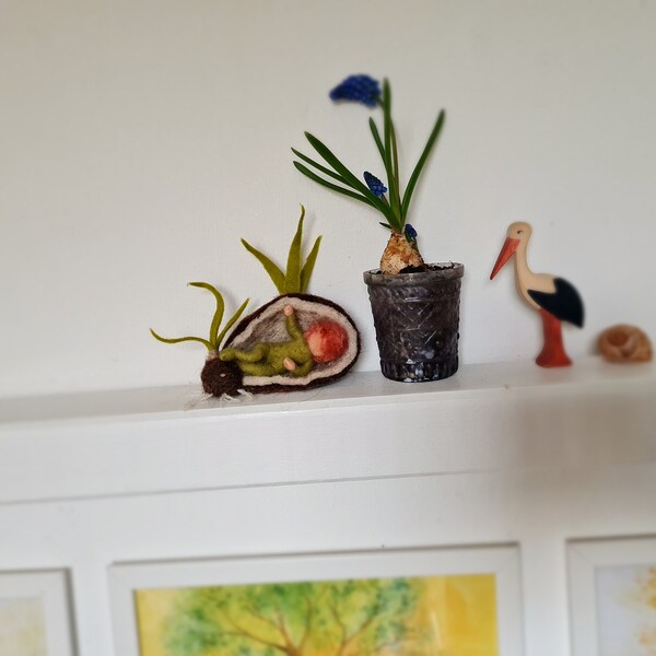 Flower Bulb With a Root-child ,wet Felted,waldorf-art,nature-table ...