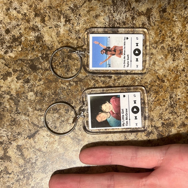 Custom Album Keychain Custom Song Keychain Spotify Keychain Double ...
