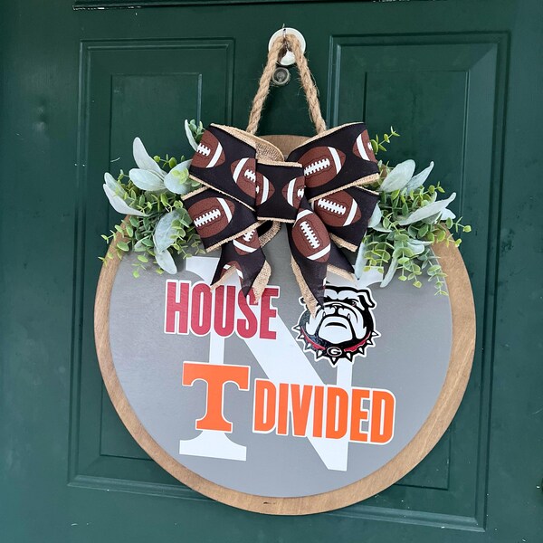 Front Door Decor | House Divided Sign | Football Sign | Football Decor ...
