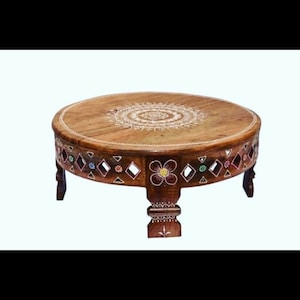 Wood Mandirwooden Indian Solid Wood Teak Wood Dark Brown Polished ...