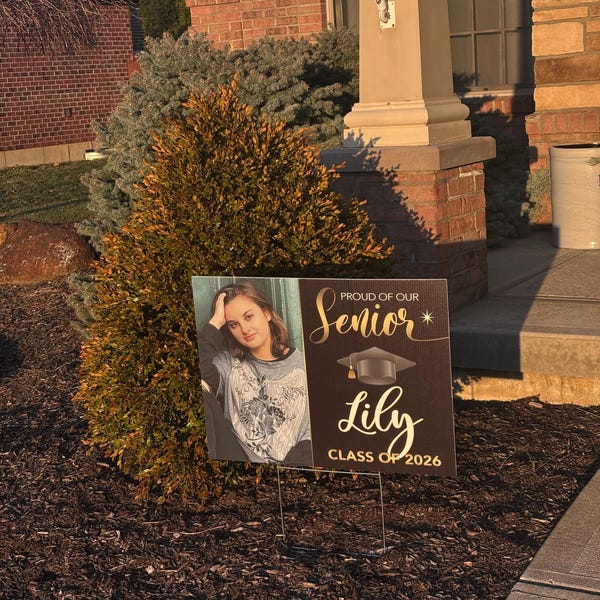 CUSTOM Graduation Yard Sign, Class of 2026, Senior Photo Sign, Photo ...