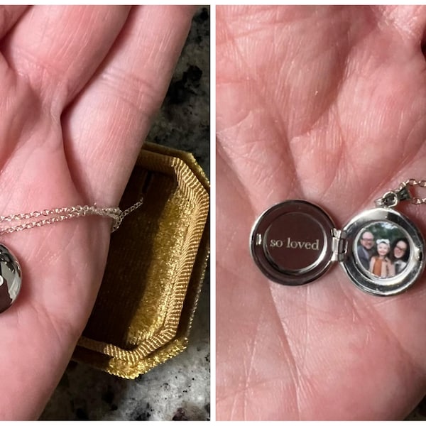 Paws Round Circle Mini Locket, Gold Filled, Silver, Minimalist ...