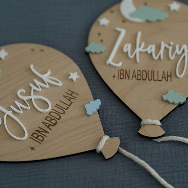 Air Balloon Baby Name Sign | Birth Announcement | Hospital Birth ...