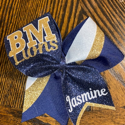 Cheer Bow With Football Laces, Paw Print Cheer Bow, Cheerleader Bows ...