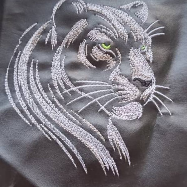 Light Stitch White Panther Embroidery Design - Mystic Jungle Animal ...