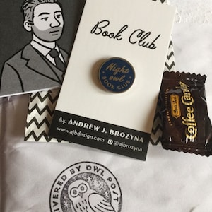 Night Owl Book Club Enamel Pin Gift for Readers Literary Gift Bookish ...