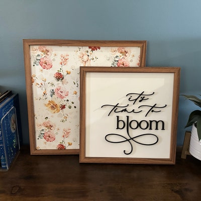 Spring Wood Sign, Farmhouse Spring Sign, Floral Background, Spring Home ...