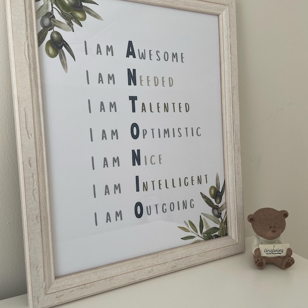 Custom Acrostic Name Poem Wall Art – "i Am" Positive Affirmations ...