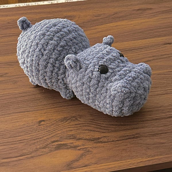 Happy the Hippo, NO-SEW Crochet Amigurumi PDF Pattern, Adorable Cute ...