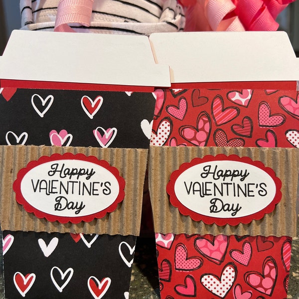 Happy Valentine's Day Gift Card Holder, Coffee Cup Gift Card Holder ...