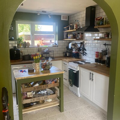 Rustic Breakfast Bar Kitchen Island - Etsy UK