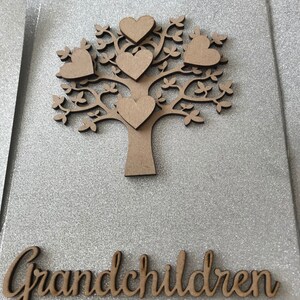 Family Wooden MDF Tree Shape With Hearts Craft Blank Decor ...