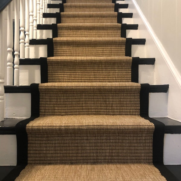 Sisal Jute Scalloped Custom Rug for Home Decor HERRINGBONE Hallway ...