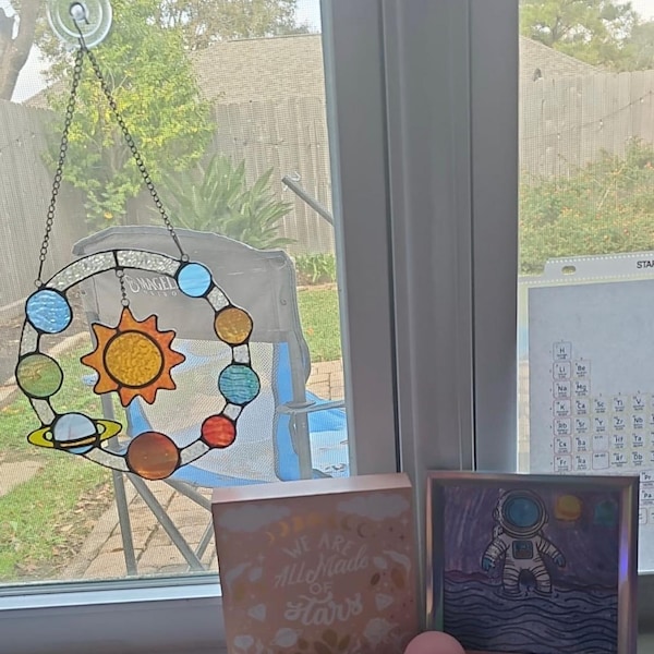 Solar System Stained Glass Suncatcher,handmade Solar System Glass Art ...