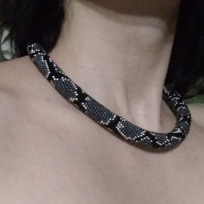 Snake Choker Necklace Snake Jewelry for Women Snake Beaded Crochet ...