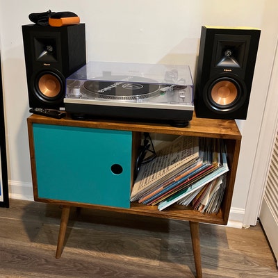 Mid Century Modern Record Console, MCM, Vinyl Storage, Media Stand ...